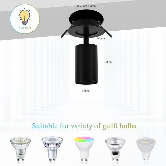 Spots De Plafond Orientable & Pivotant Plafonnier Led Spot Noir Avec ...