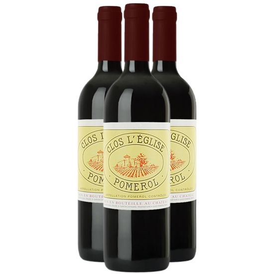 Clos L'Eglise 2019 - Pomerol - Vin Rouge de Bordeaux (3x75cl) - La cave Cdiscount