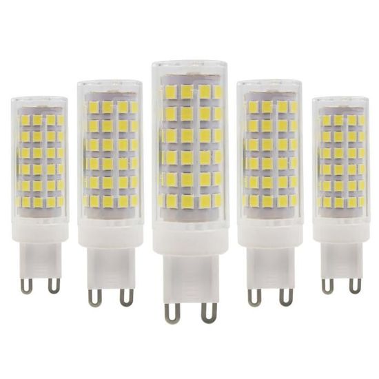 G9 Ampoule LED 9W Equivalent 80W Halogène Blanc Froid 6000K 800lm Non-Dimmable AC 220V-240V (Lot ...