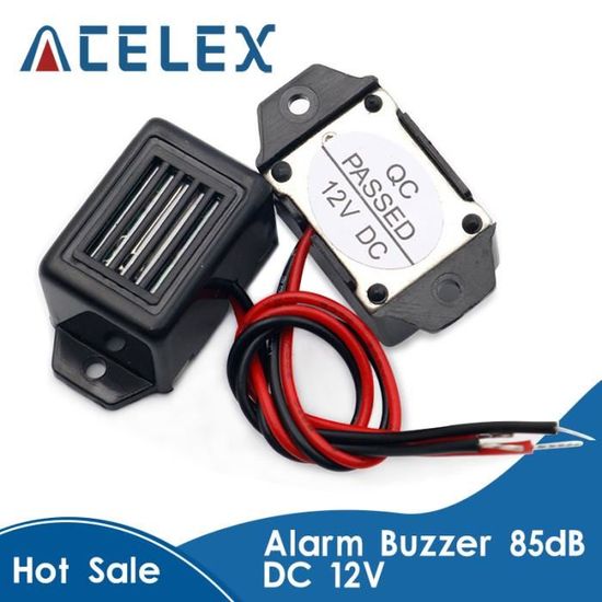 Mini Buzzer'alarme électronique, 12V DC, 85db, tonalité constante ...