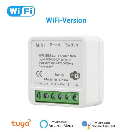 16a - Version wifi - 16A TUYA WiFi Zigbee Mini Switch, Smart Life APP ...