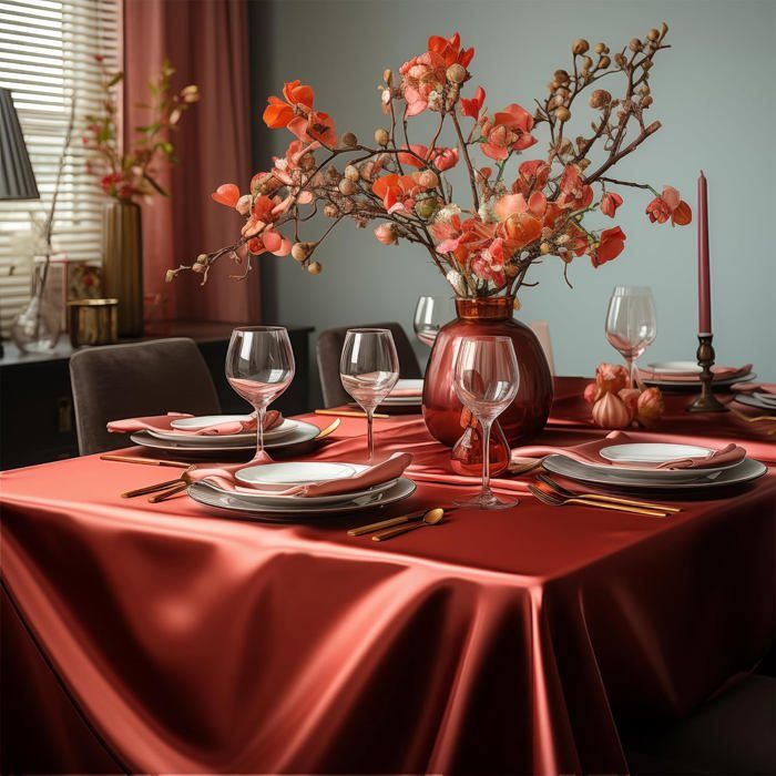 Nappe Élégante en Satin de Coton Bordeaux 100x140cm - Petites ...