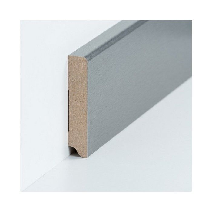 Plinthe MDF 19 x 96 x 2500 mm MDF pelliculé Plinthe argentée by ...