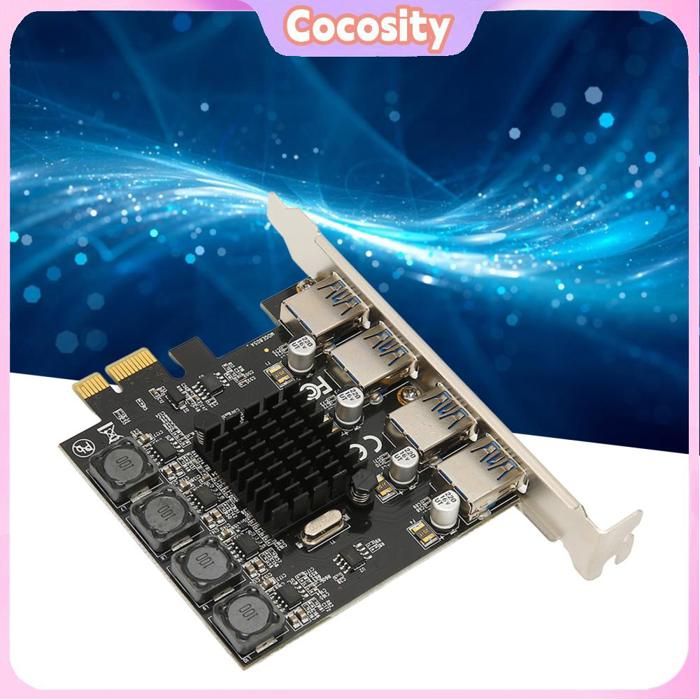Cocosity Carte d'extension PCIE vers USB Bs PCI Expr Card4 Ports PCIE ...