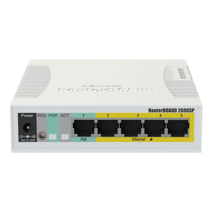 Switch MikroTik RB260GSP 5 Ports PoE Blanc (CSS106-1G-4P-1S ...