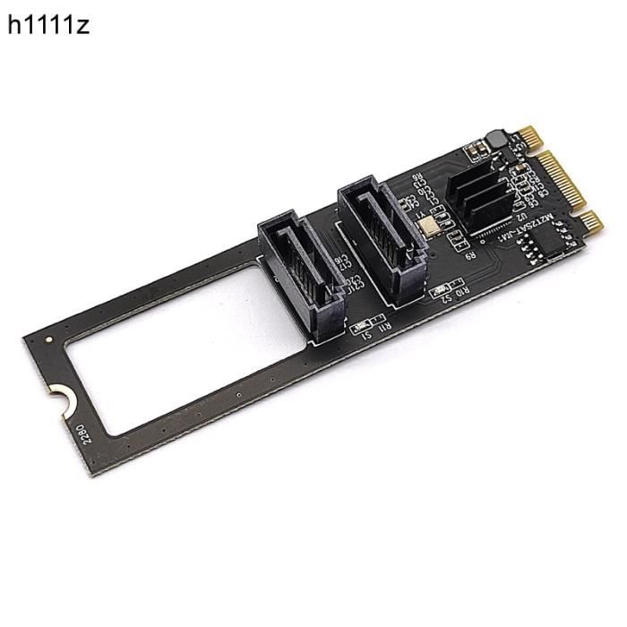 Adaptateur de carte d'extension M.2 NVME vers SATA 3.0 6 Go Clé M.2 M PCIE NVME vers 2 ports ...