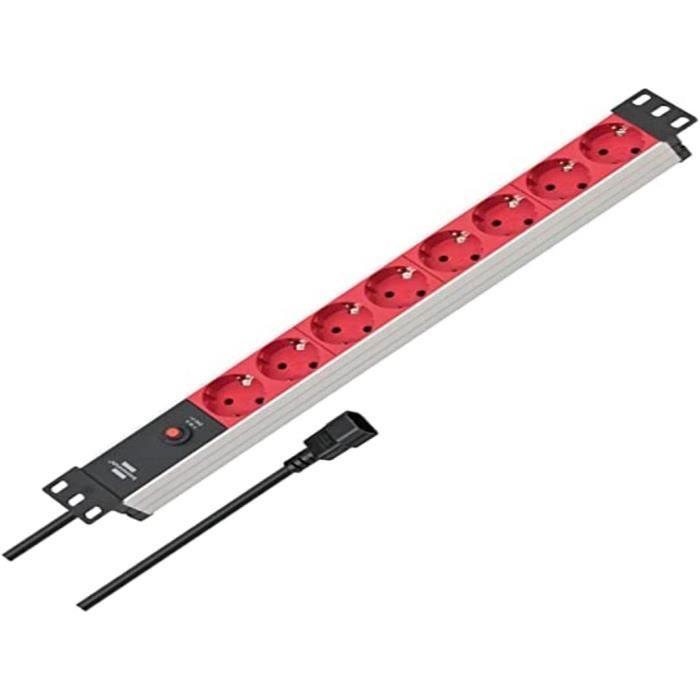 Alu-Line Bloc Multiprise 8 Prises Pour Armoires Électriques 19" Avec ...