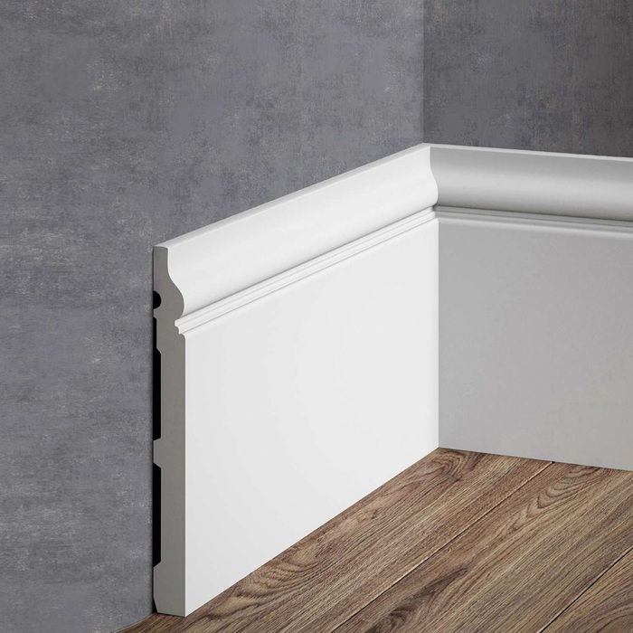 PROVISTON Plinthe 19 x 198 x 2000 mm Blanc Polystyrène Haute qualité ...