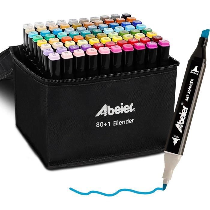81 Marqueurs Feutres à Alcool Pe ents Marqueur Kit, Double pointe ...