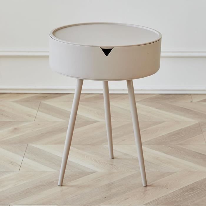 Table D‘Appoint Ronde, Ronde Table Basse Avec 1 Couche Plateau Amovible ...