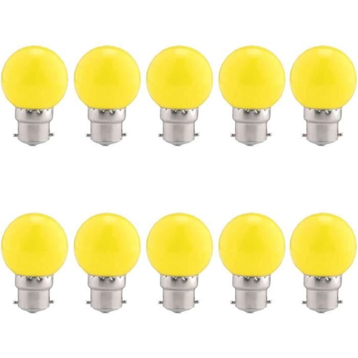 10X B22 Ampoule Rouge 2W Ampoule Couleur Économie d'énergie Couleur à ...