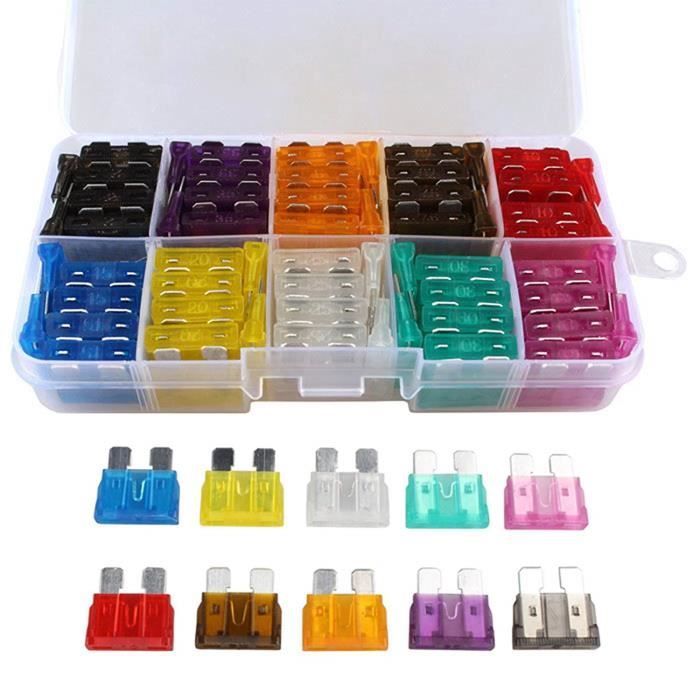 Haljia 100 Pcs Fusible à Lame Kit Assortiment De Fusibles Auto Voiture