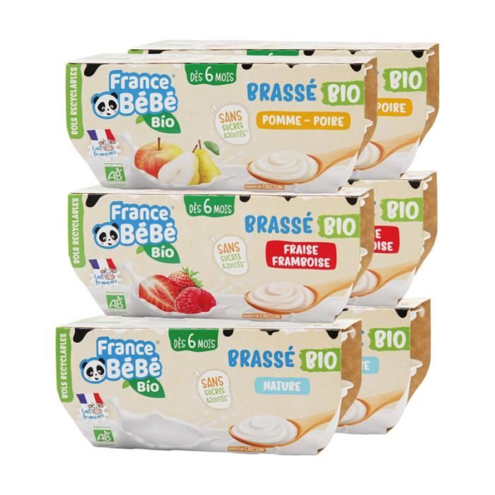 FRANCE BéBé BIO - Brassés pour Bébé - Laitage dès 6 mois- Lot 6 x ...