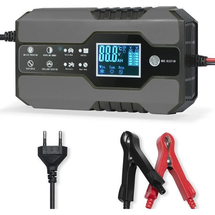 Chargeur de batterie de voiture 8A 12V - 24V Chargeur de batterie de véhicule intelligent ...