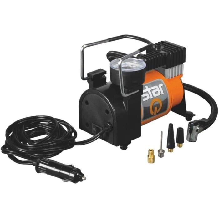 COMPRESSEUR AUTO Mini compresseur 12 V max. 10 bar avec manomètre pour ...