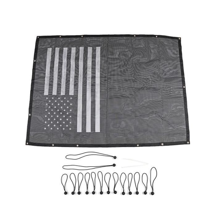 Pare-soleil de toit de voiture - USA Flag Black - Jeep Wrangler JL ...