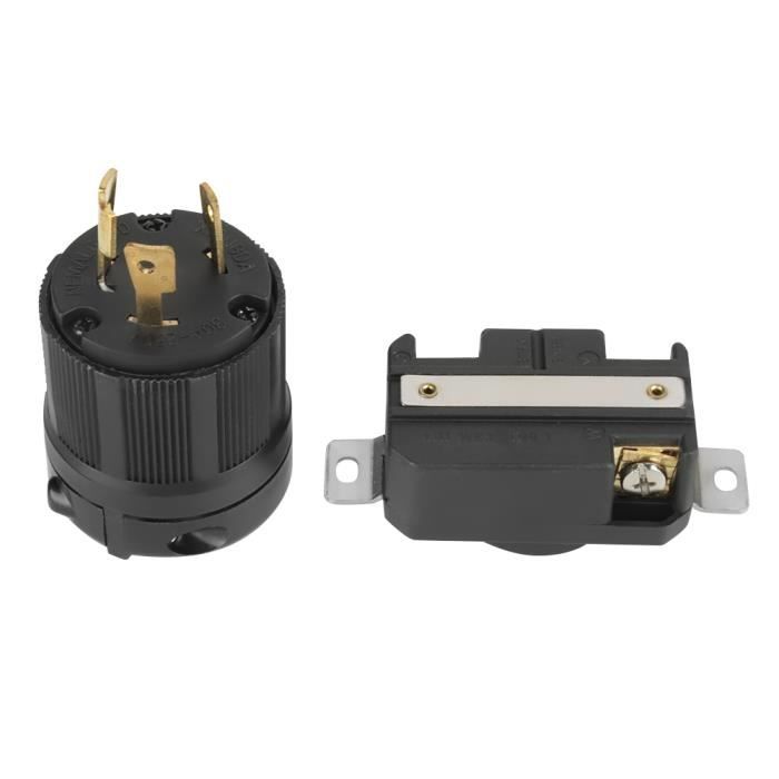 Cikonielf Prise électrique Twist Lock NEMA L6-30P L6-30R 30A 250V Twist ...