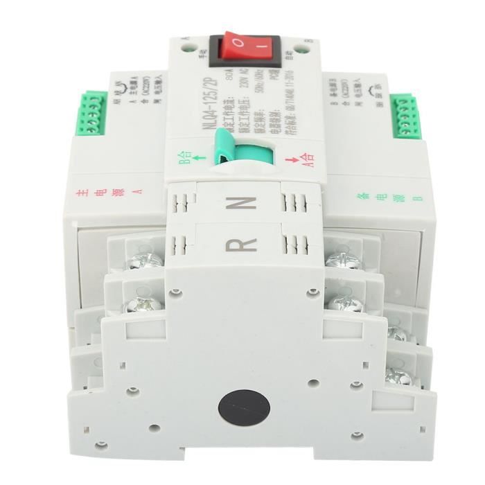 EJ.life Commutateur de transfert AC 230V 2P 63/80/100A Interrupteur à bascule de transfert ...