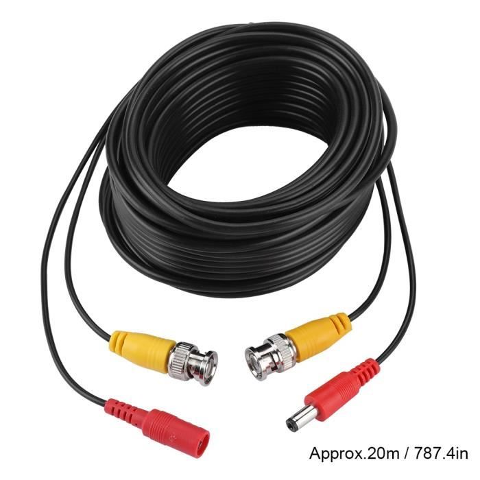 EJ.life Câble d'extension CCTV BNC + 2.1mm DC Câble Coaxial Vidéo d ...