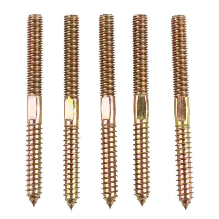 GOTOTOP Vis à goujon Vis à cheville connecteur de meubles à bois vis à double extrémité (10*120 ...
