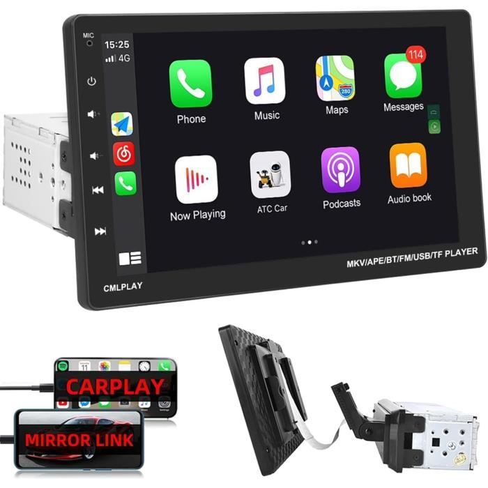 9" Ecran Tactile Detachable 1 Din Autoradio Apple Carplay Et Android ...
