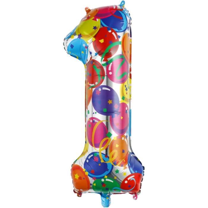 Ballon Chiffre Géant Ballon Anniversaire 1 An 101 Cm, Ballon Helium ...