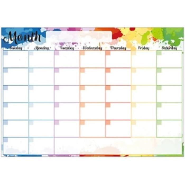 Tableau Blanc Souple pour Calendrier mensuel-hebdomadaire, Tableau ...