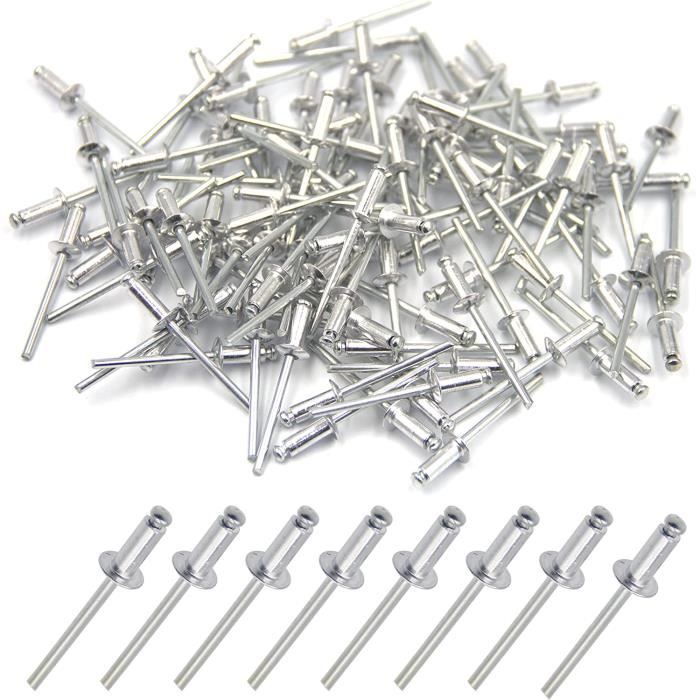 BESTYCHAO 100 pièces de rivets aveugles en alm 4 x 10mm, rivets à bout ...