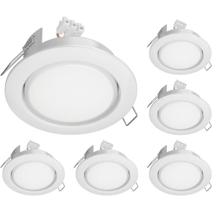 6X Led Spot Encastré Zobe Ii Plat Gx53 Blanc Rond 4,05W 372Lm Blanc ...