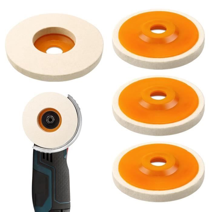 Lot De 4 Disque Polissage 125 Mm Pour Meuleuse D'Angle En Laine ...