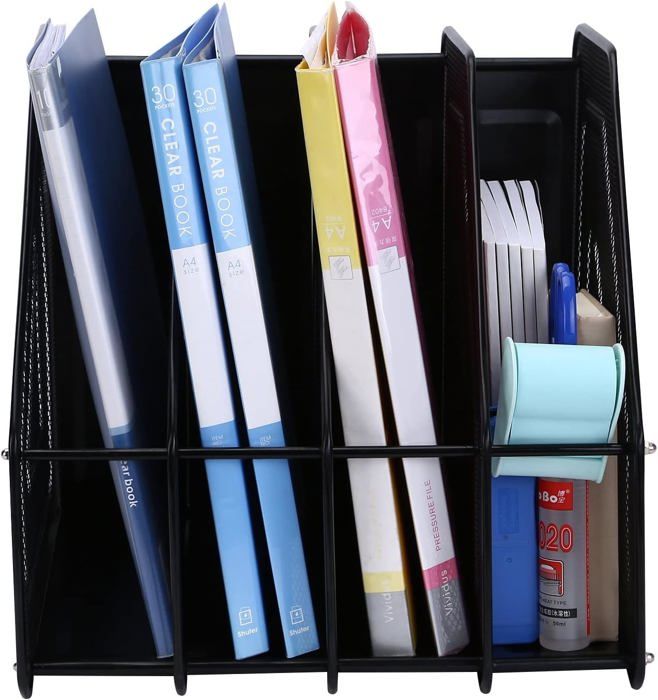 Porte-Revues De Bureau, 4 Compartiments Range-Revues Bureau En Métal ...
