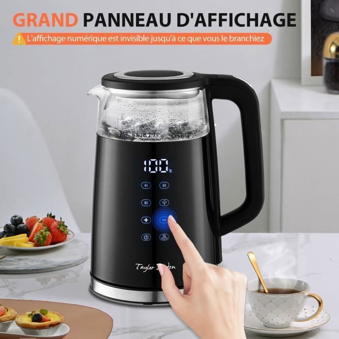 Taylor Swoden Bouilloire électrique en verre de 1,7 litre avec ...