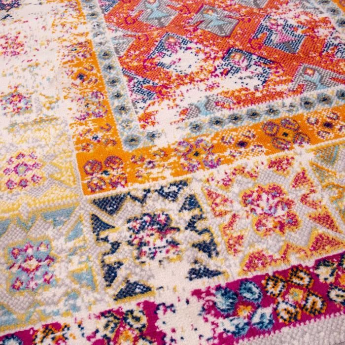 Tapis vintage multi rose Salon 160x220 cm - Cdiscount Maison