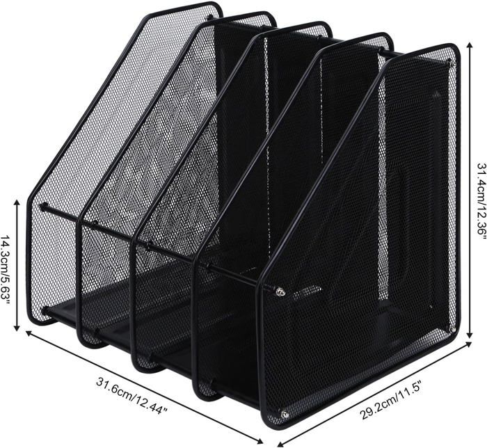 Porte-Revues De Bureau, 4 Compartiments Range-Revues Bureau En Métal ...