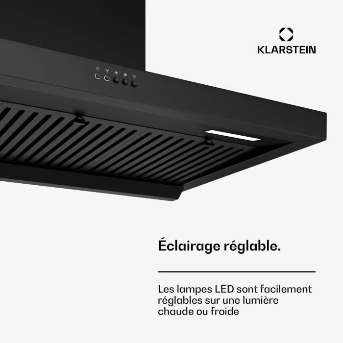 Hotte aspirante - KLARSTEIN - AeroClean - 90 cm - 649,9 m³/h - 4 ...