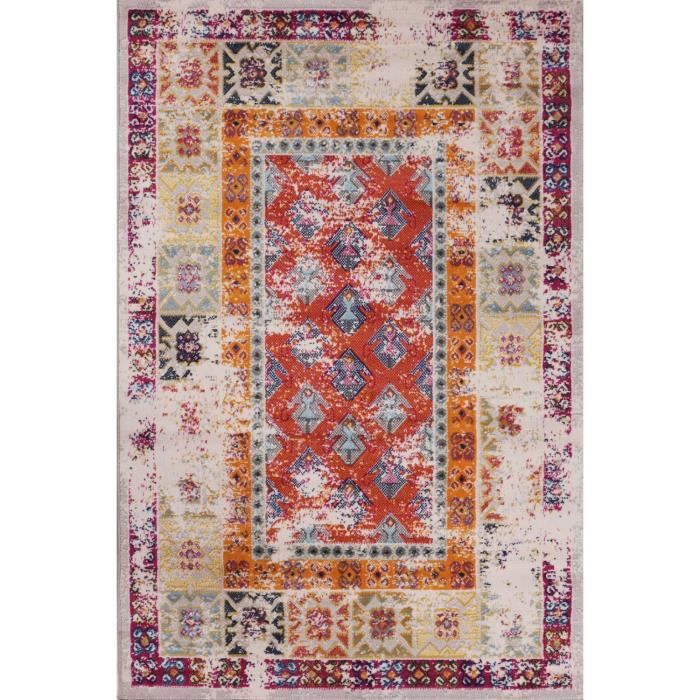 Tapis vintage multi rose Salon 160x220 cm - Cdiscount Maison