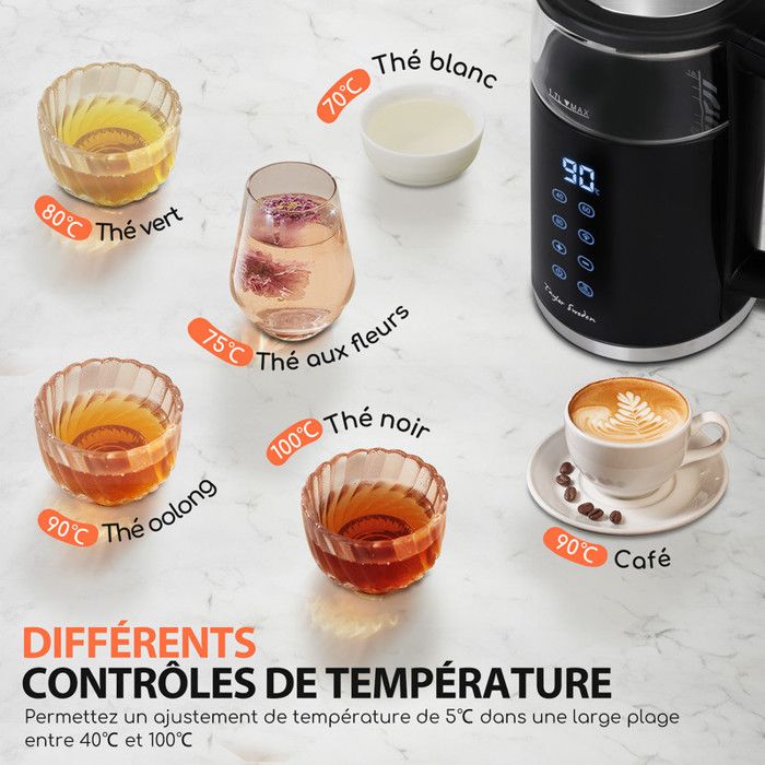 Taylor Swoden Bouilloire électrique en verre de 1,7 litre avec ...