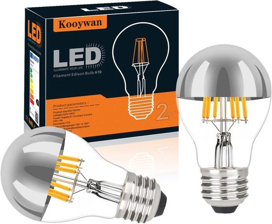 Ampoule LED E27 A19 tte miroir argent 6W 2pcsm2738 - Cdiscount Maison