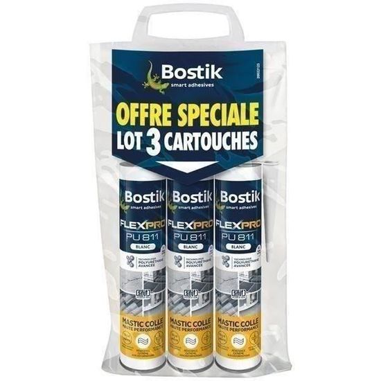 BOSTIK Lot de 3 Mastic colle flexpro PU811 - 300ml - Blanc - Cdiscount ...