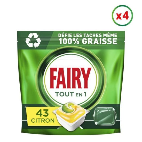 4x43 Capsules Fairy Tout-en-1 Citron, Tablettes Lave-Vaisselle ...