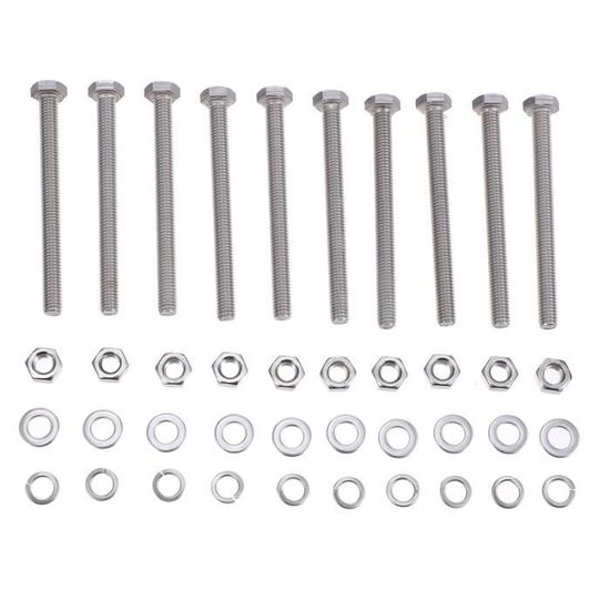 10 Sets Stainless Steel Hex Head Bolts Hexagon Screws Nuts Furniture ...