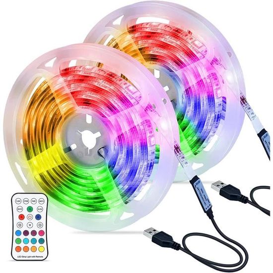 Ruban LED - ZGEER - RGB Etanche avec Télécommande - 16 couleurs - 4 ...