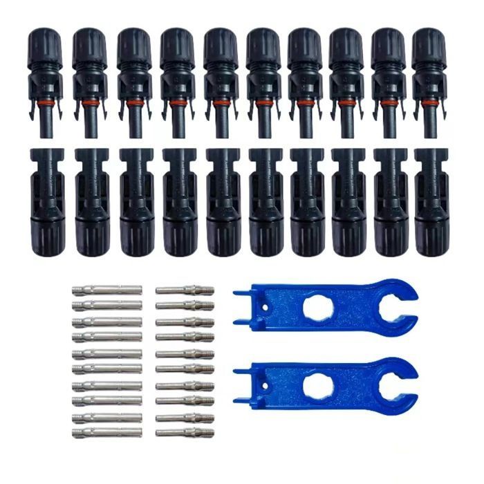 10 paires de connecteurs MC4 + 2 clés bleues pour production solaire ...