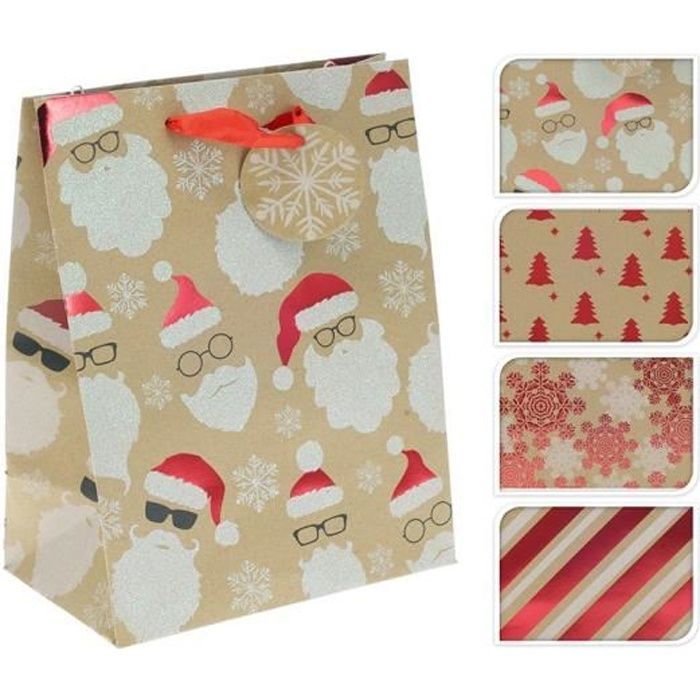 SAC CADEAU NOËL KRAFT TRADITION 2023 26X10X32CM Beige, Ivoire, Crème ...