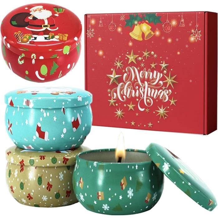 4Pcs Coffret Bougie Noel Bougies De Noël Cadeau Yoga Femme,5,65 Oz ...