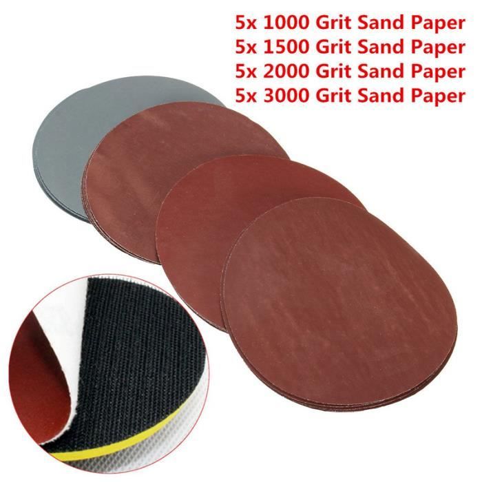 20pcs Set Grit1000 - 1500-2000-3000 Papier émeri Ponçage Disques Poncer ...