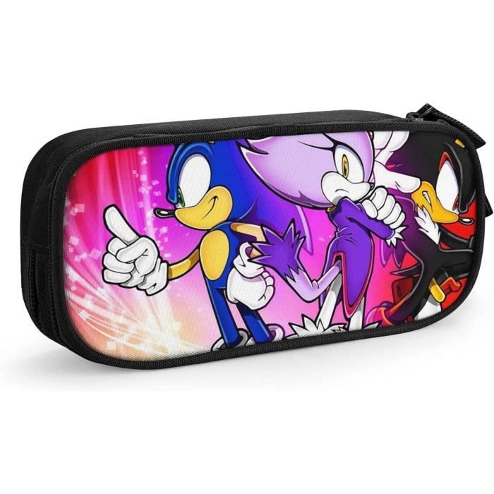 Étui à stylo Sonic The Hedgehog - Noir - Cuir - Enfant - Zippée Noir ...