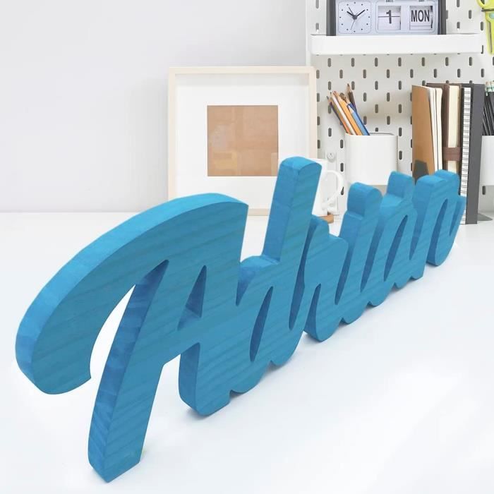 Lettres décoratives pour noms en bois massif naturel pour décoration ...