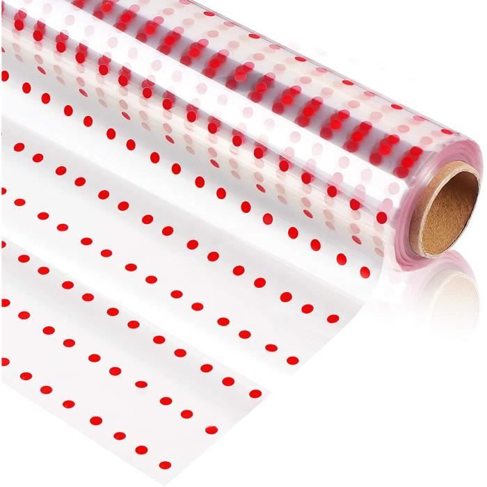 Rouleau de cellophane de 3 mm d'épaisseur Motif à pois rouges Pour ...