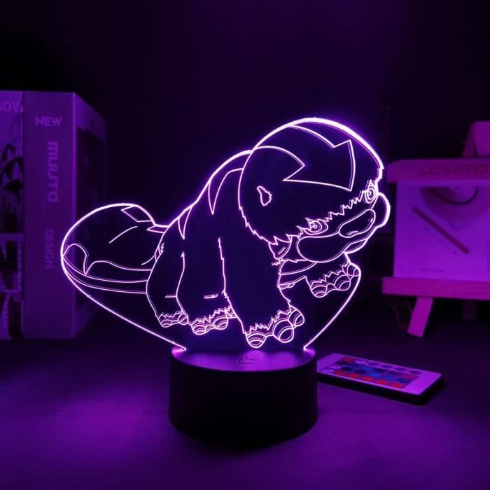 3D Night Light Anime Avatar La dernière lampe à LED Airbender Appa pour ...